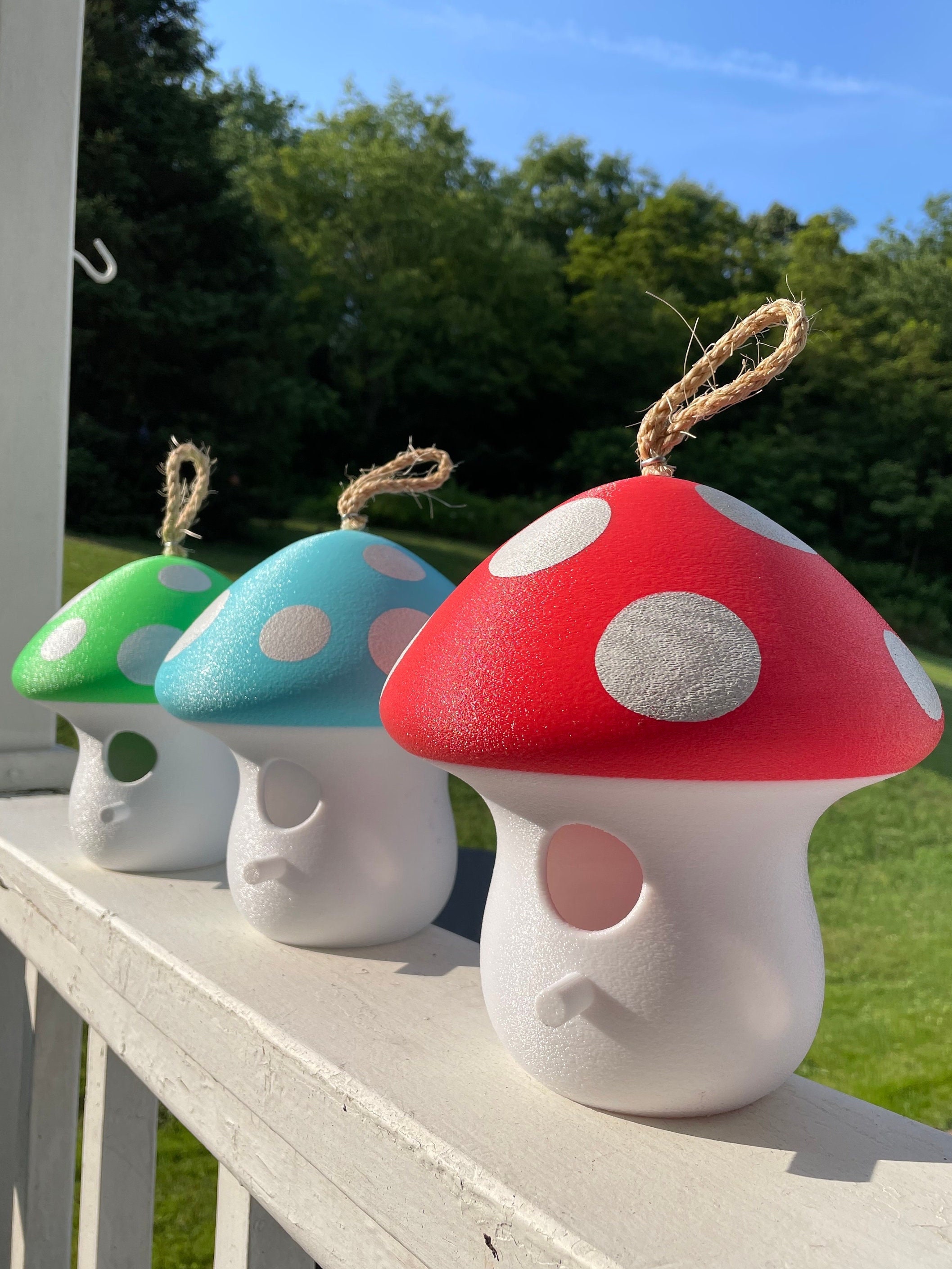 Spotted Mushroom Birdhouse - Etsy