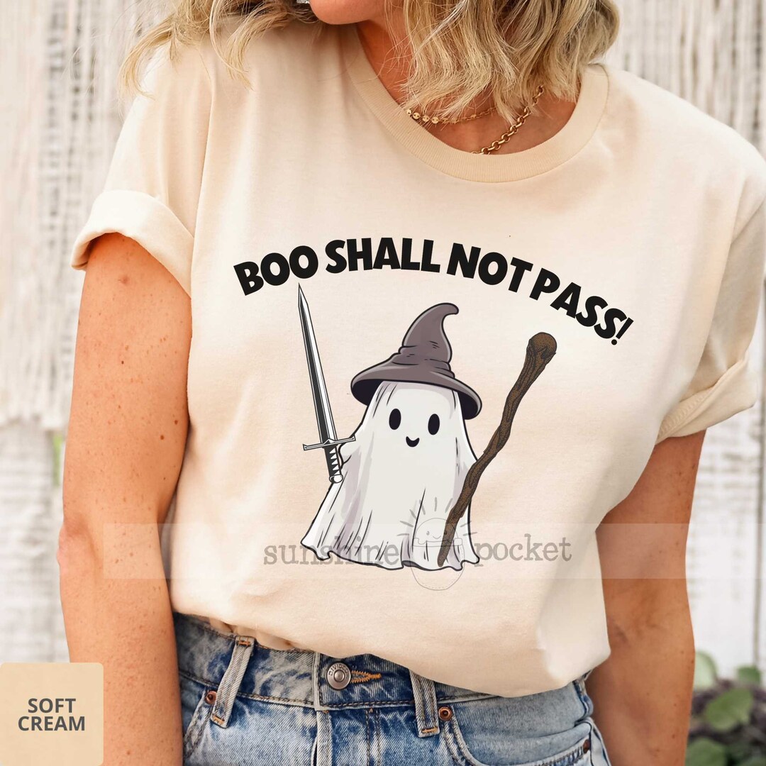 Funny Wizard Ghost You Shall Not Pass T-shirt, Halloween Wizard Ghost ...
