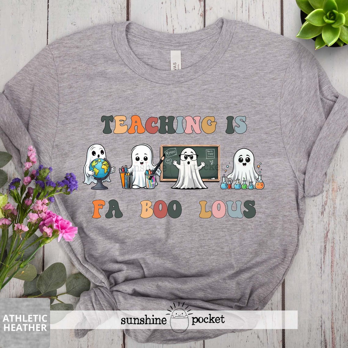 Funny Teacher Ghost Halloween Shirt, Teaching is Fa-boo-lous, First Day ...