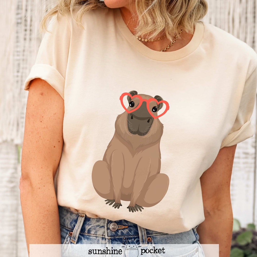 Camisa de capibara, gafas de capibara, amante lindo de capibara ...