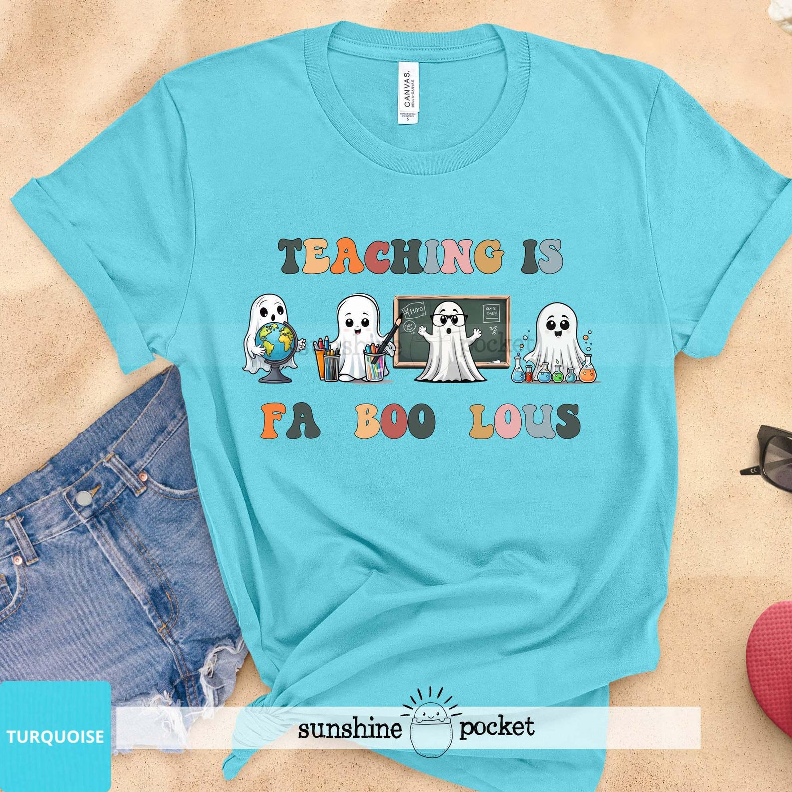 Funny Teacher Ghost Halloween Shirt, Teaching is Fa-boo-lous, First Day ...