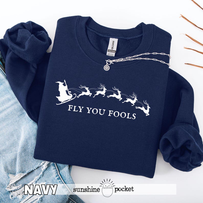 Fly You Fools Funny Christmas LOTR Sweater, Gandalf Reindeer Gift ...