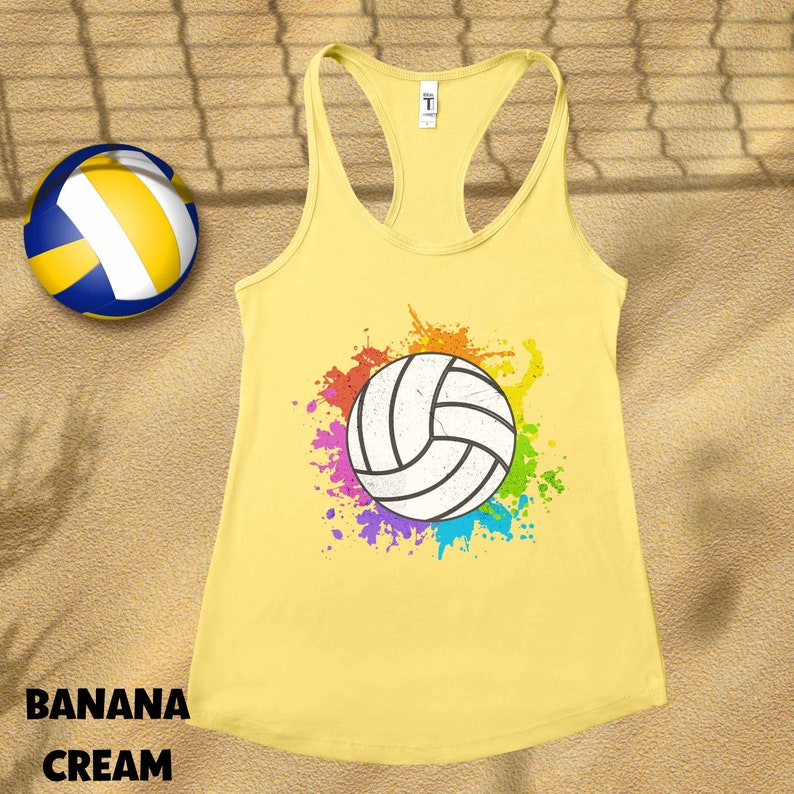 Volleyball Tank Top Colorful Volleyball Splatter Racerback - Etsy