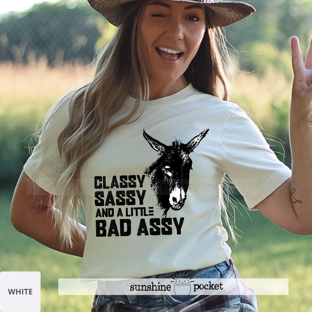 Classy Sassy Bad Assy Shirt, Funny Badd Ass Tshirt, Funny Sassy Donkey T-shirt, Girlfriend ...