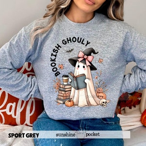 Bookish Halloween Sweater, Ghost Reading Pullover, Spooky Book Lover ...