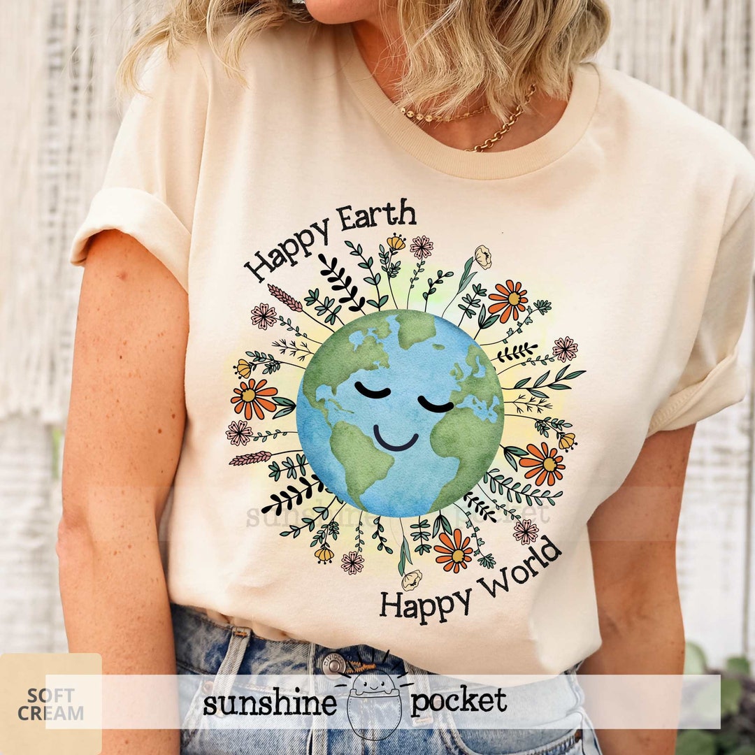 World Earth Day Cottagecore Shirt, Happy Earth Happy World, Wildflower ...