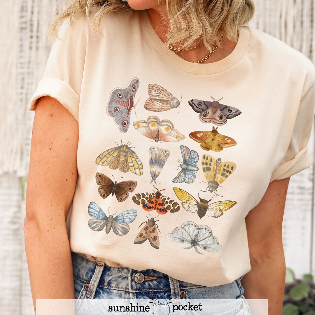 Moths, Nature Lover Shirt, Natural Hippie Shirt, Woman's Soft Graphic ...