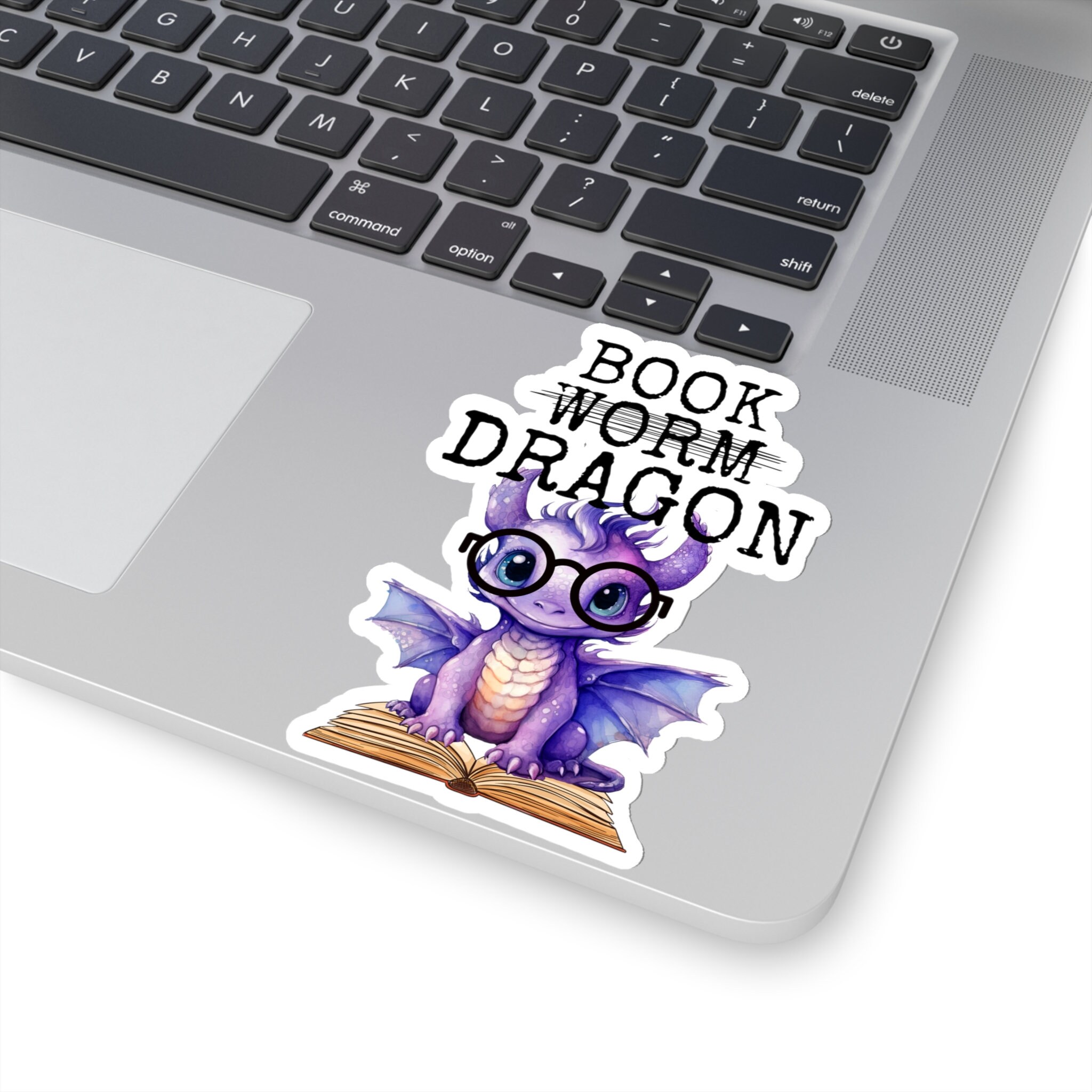 Book Dragon Sticker, Fantasy, Bookish Laptop Sticker, Dragon Lover ...