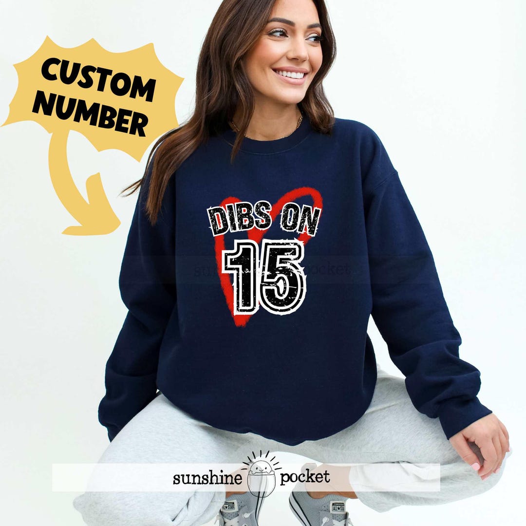 Athlete Girlfriend Sweater, Dibs on Sports Number Crewneck, Baseball ...