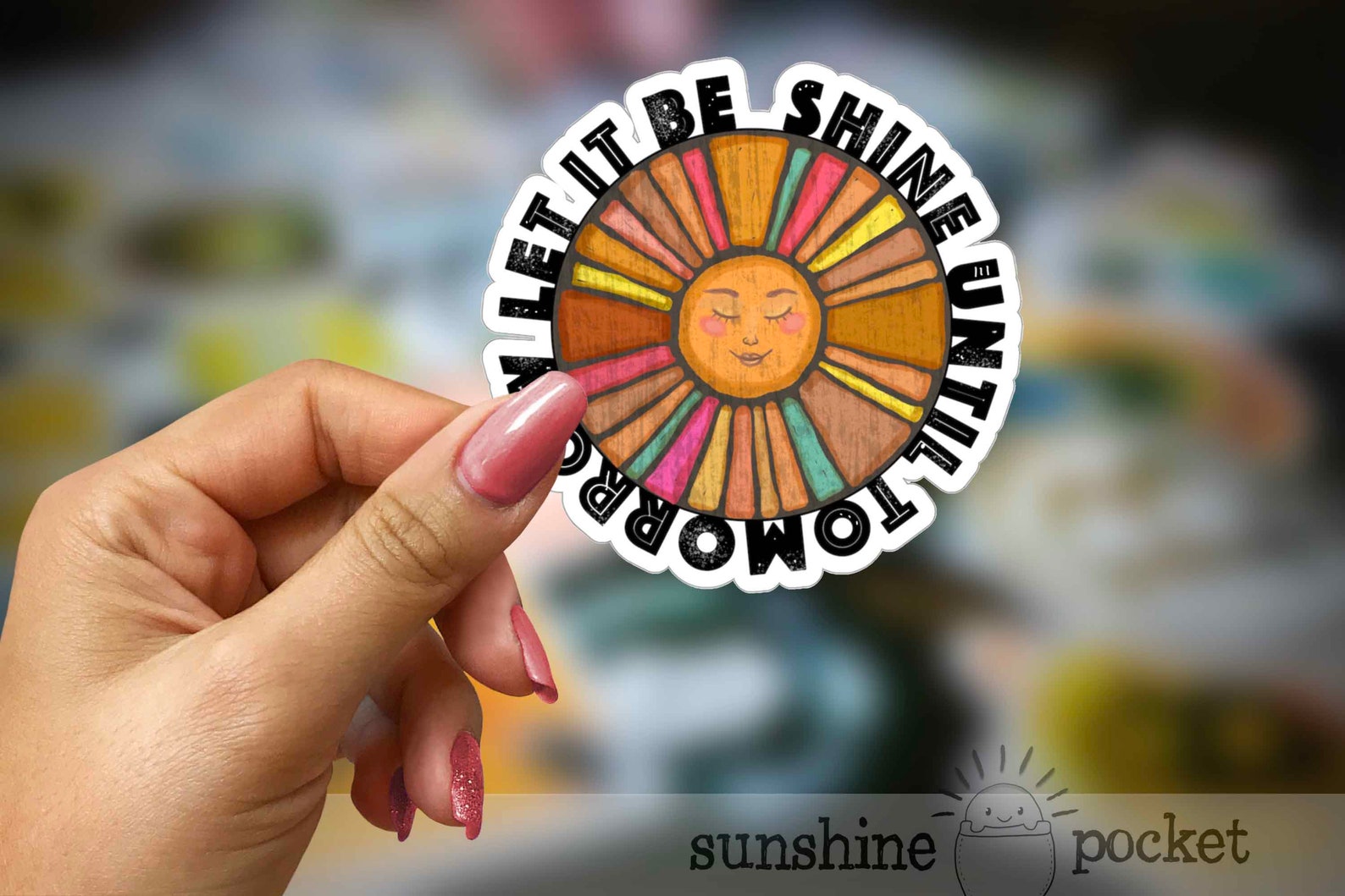 Let It Be Sticker, Retro, Hippie, Beatles, Sunshine, Happy, Peaceful ...