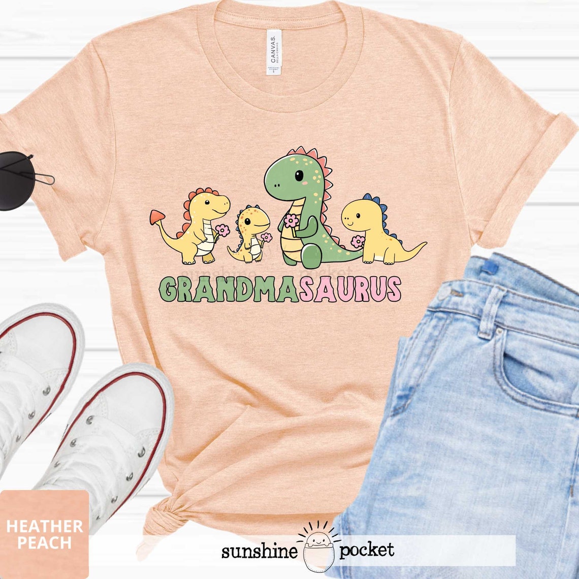 Sweet Grandmasaurus Dinosaur Grandma Shirt, Funny Grandma Mother's Day ...