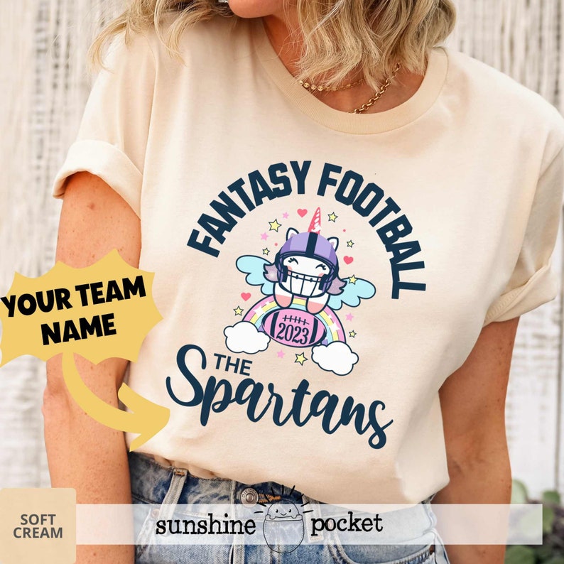 Unicorn Fantasy Football Shirt Custom Team Name Girly - Etsy
