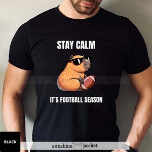 Stay Calm It's Football Season Shirt, Funny Football Capybara, Game Day ...