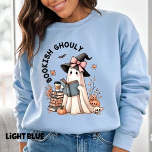 Bookish Halloween Sweater, Ghost Reading Pullover, Spooky Book Lover ...
