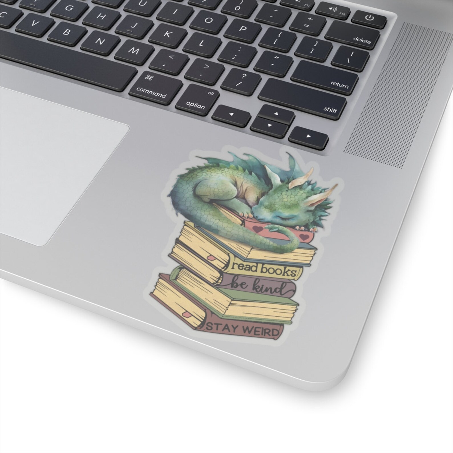 Book Dragon Sticker, Fantasy, Bookish Laptop Sticker, Sleeping Dragon ...
