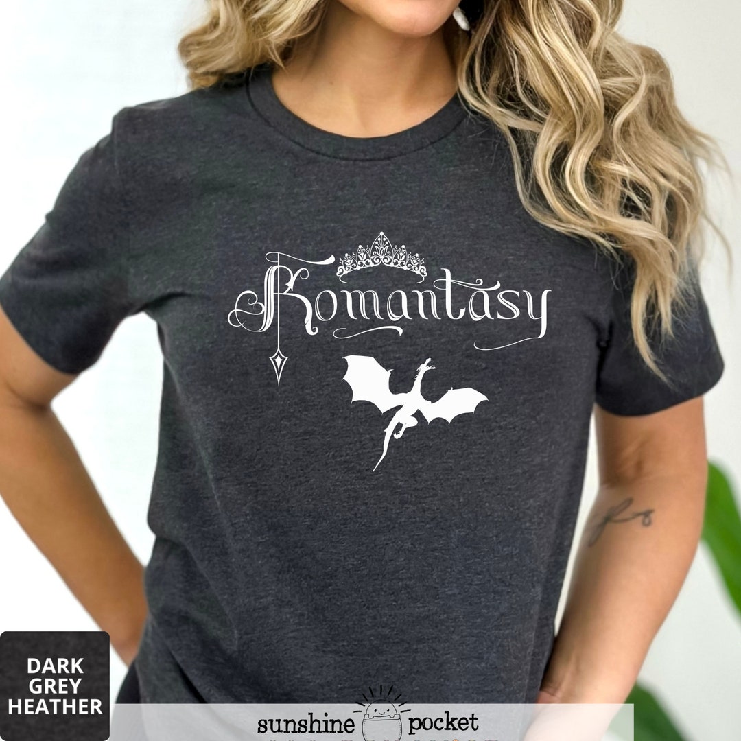 Romantasy Shirt, Fantasy Romance Reading T-shirt, Bookworm, Dragon Book ...