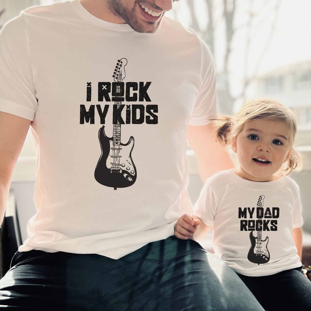 Rocker Dad, Funny Dad and Mini Guitar Shirts, Father's Day Matching ...