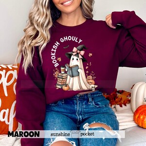 Bookish Halloween Sweater, Ghost Reading Pullover, Spooky Book Lover ...