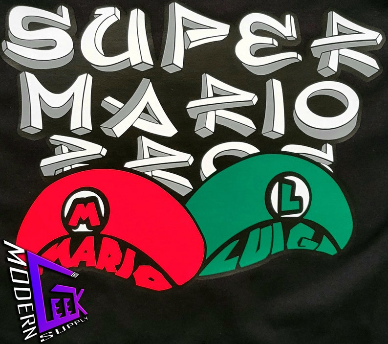 Super Mario Bros Graffiti 5-layer Custom Vinyl T-shirt - Etsy