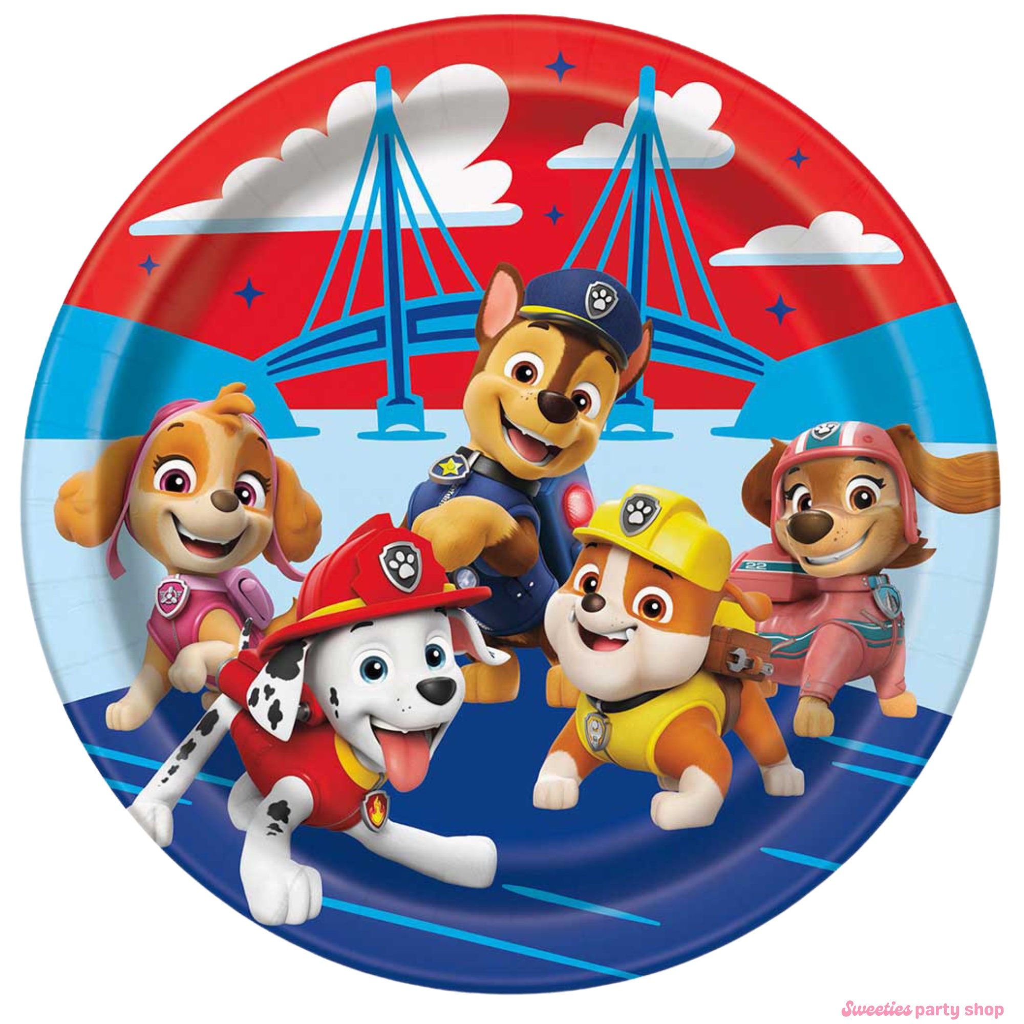 PAW PATROL 9 Paper Plates for Birthday Party Dinner Plate Disposable ...