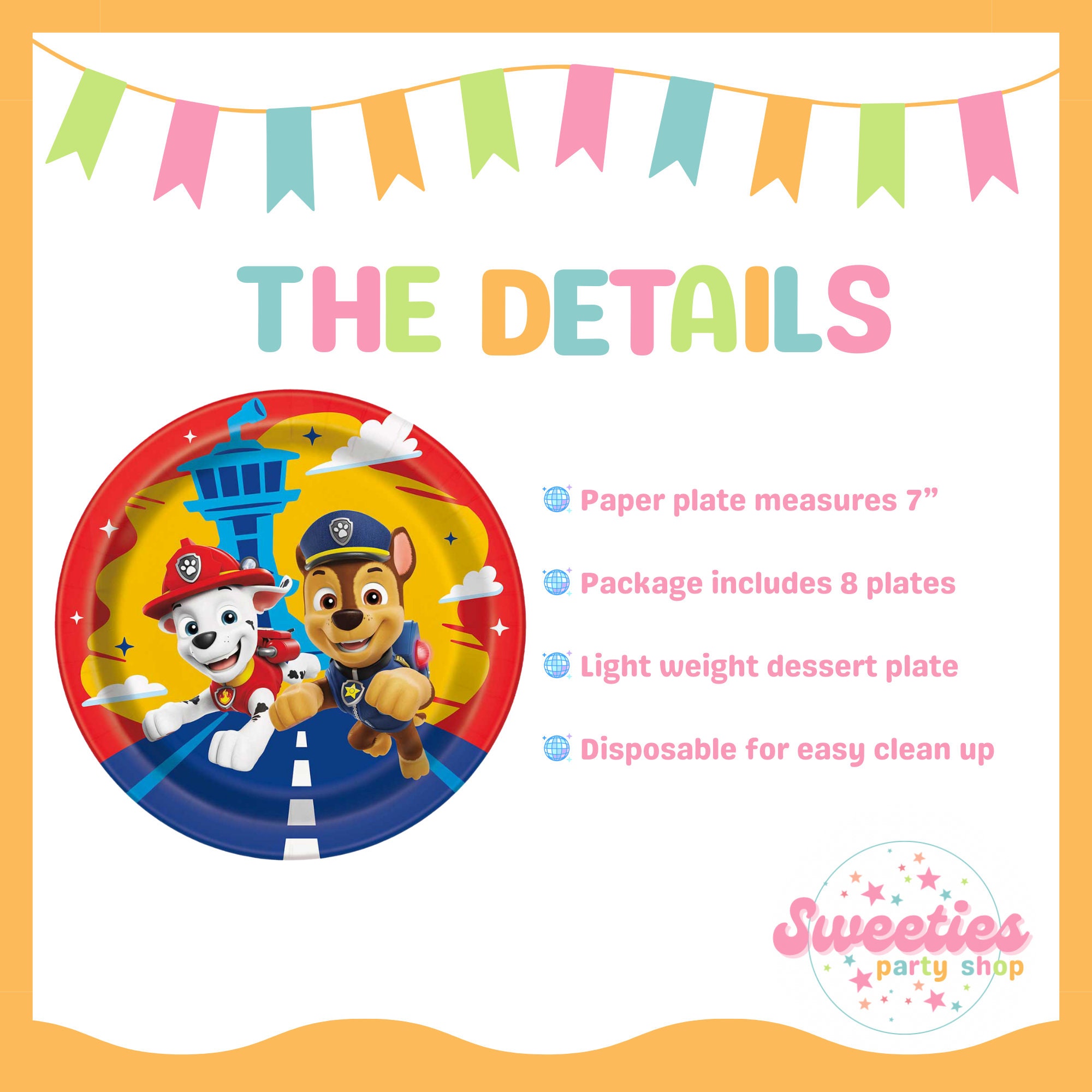 PAW PATROL Paper Plates Party Plates, Cake Plate, Dessert Plates, Paw ...