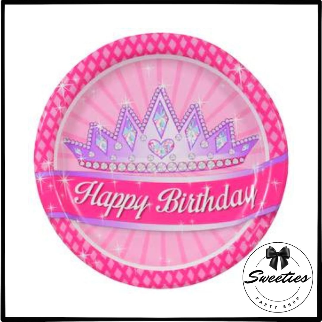 PRINCESS CROWN Paper Plates party Plates Disposable Plates - Etsy