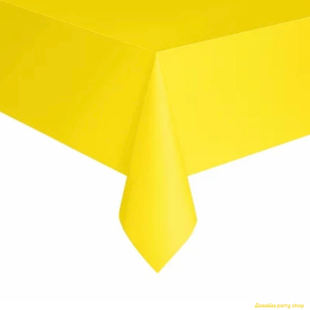 YELLOW TABLECLOTH Rectangle Tablecloth, Plastic Tablecloth, Yellow ...