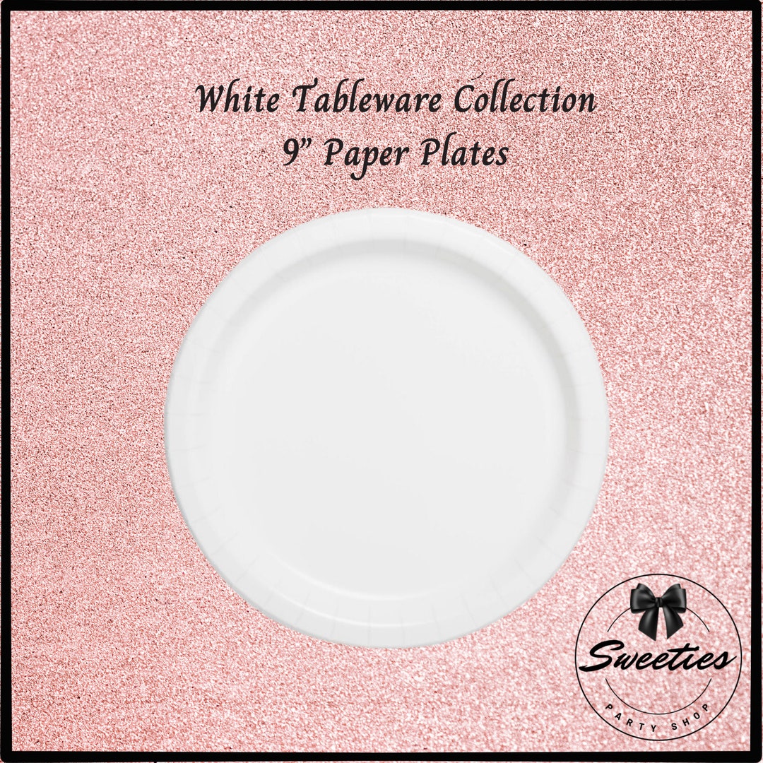WHITE Paper Lunch Plates party Plates Disposable Plates - Etsy