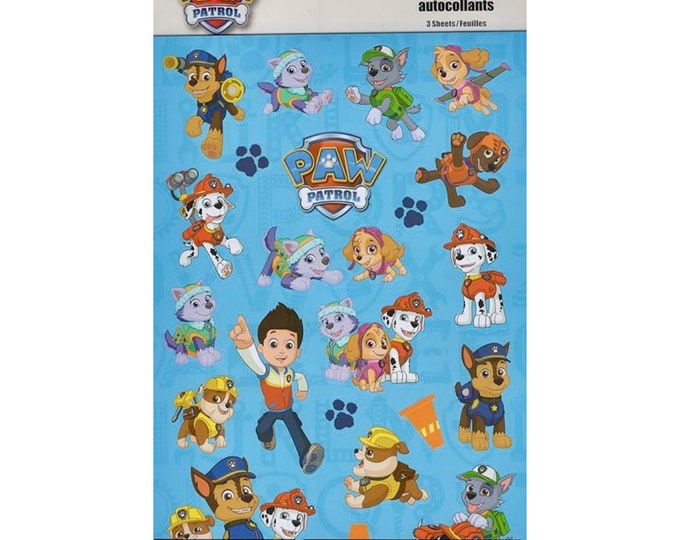 PAW PATROL Sticker Sheets Birthday Party Favors for Kids Paw Patrol ...