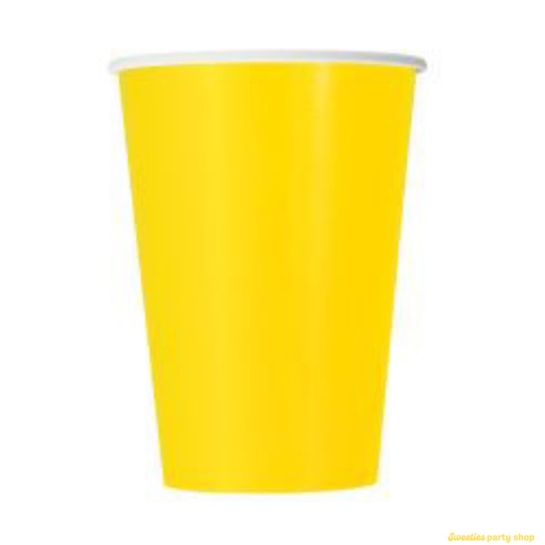 Yellow Paper Cups 12oz. Beverage Cups Set of 10 Disposable Cups for ...