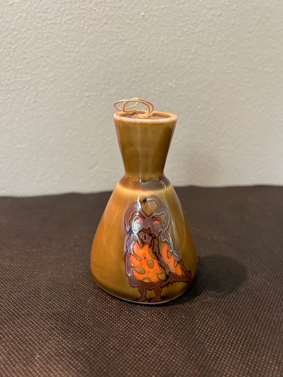 Enesco Pottery Salt Glaze Avocado Owl Bell - Etsy