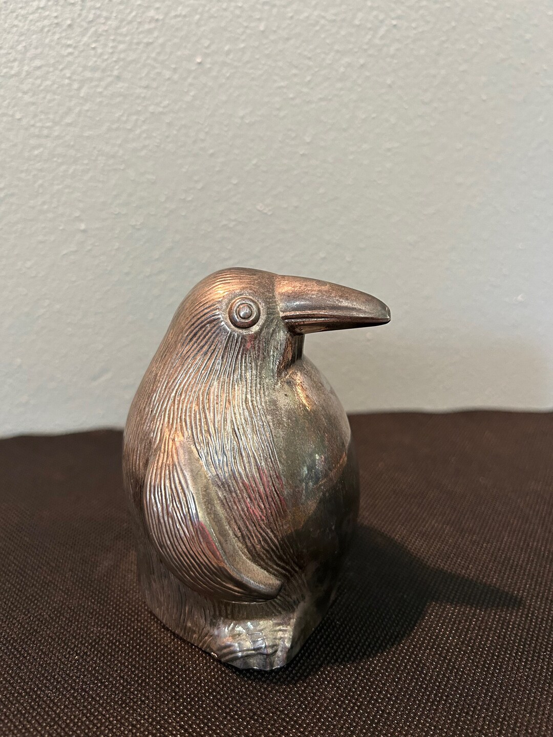 Vintage Silver Tone Penguin Coin Bank - Etsy