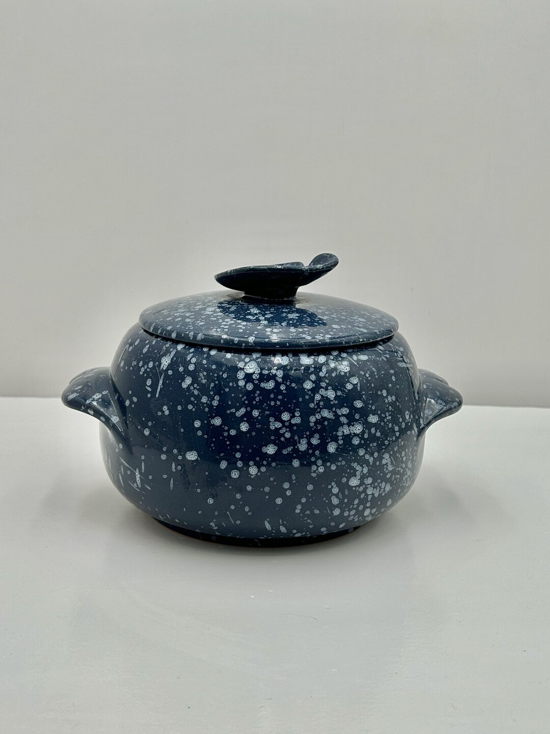 Frankoma Navy Blue Speckled 212 Potter Bean Pot or Casserole Dish - Etsy