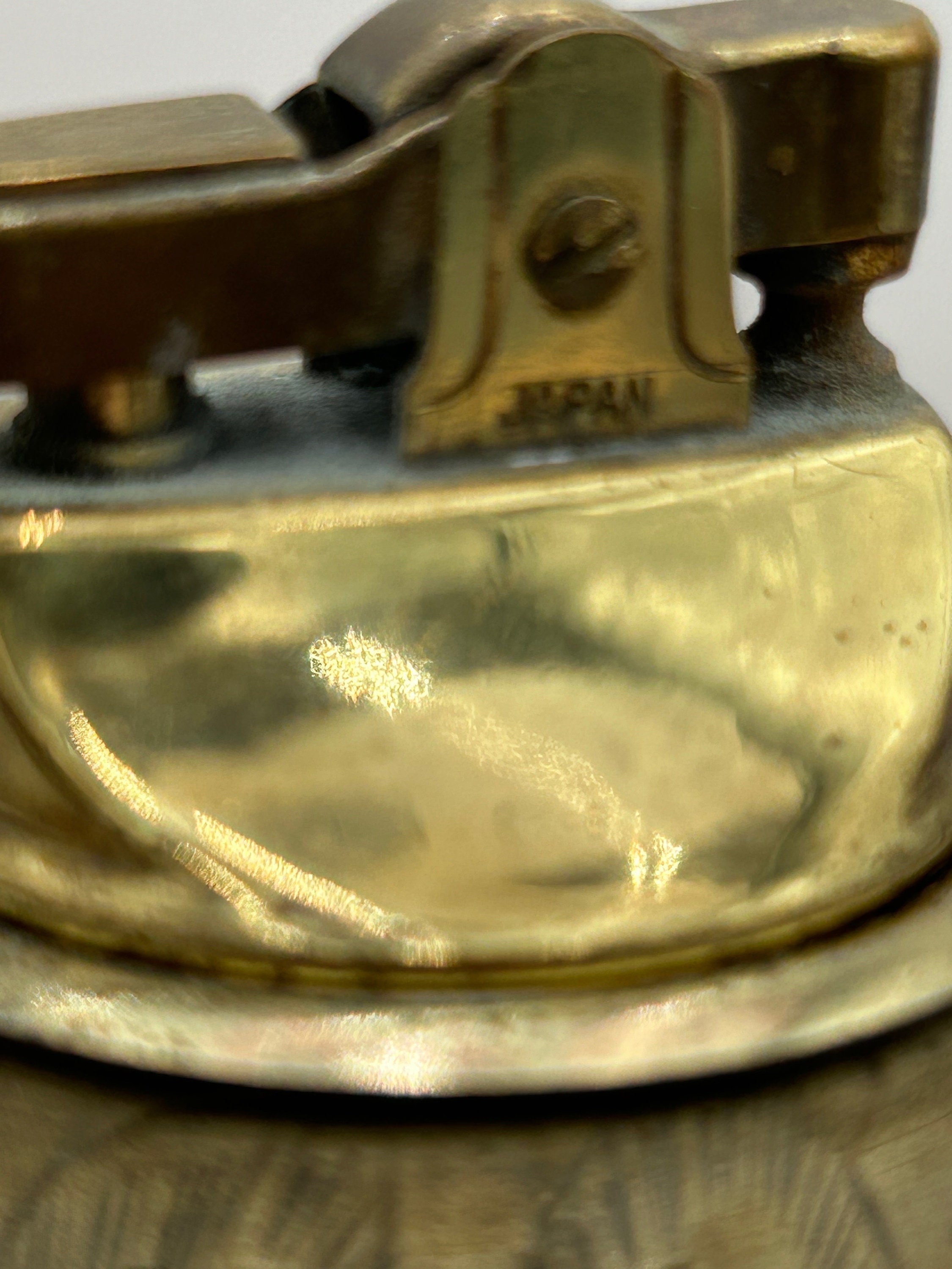 Pedestal Style Etched Brass Table Lighter - Etsy