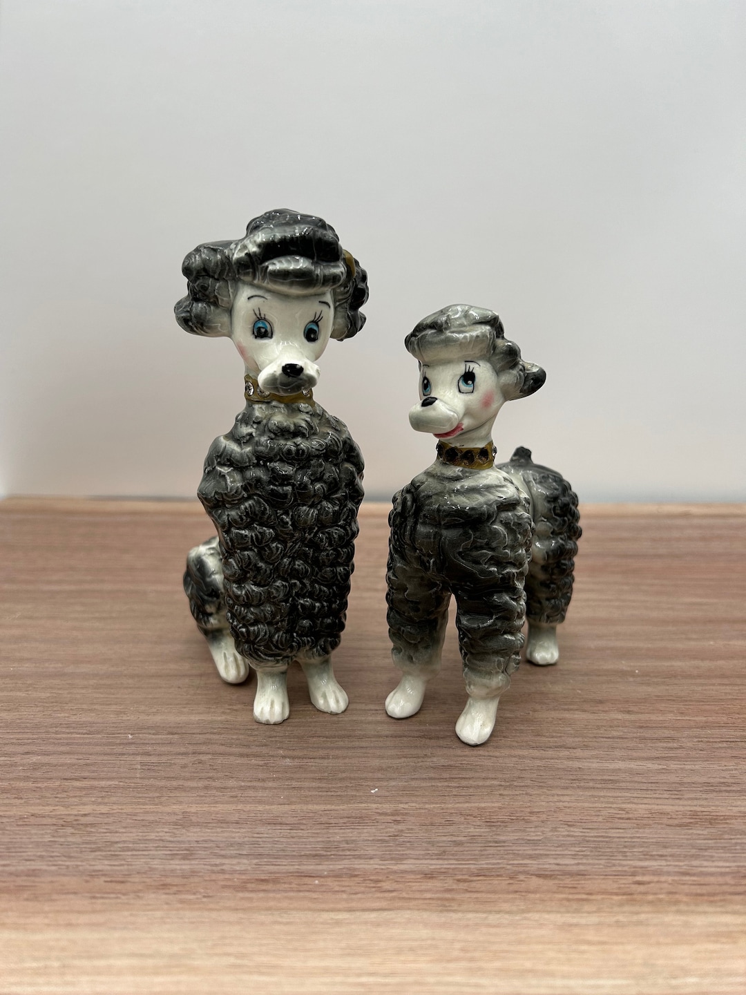 Norcrest Pair of Kitchy Rhinestone Gray Poodles as Is - Etsy