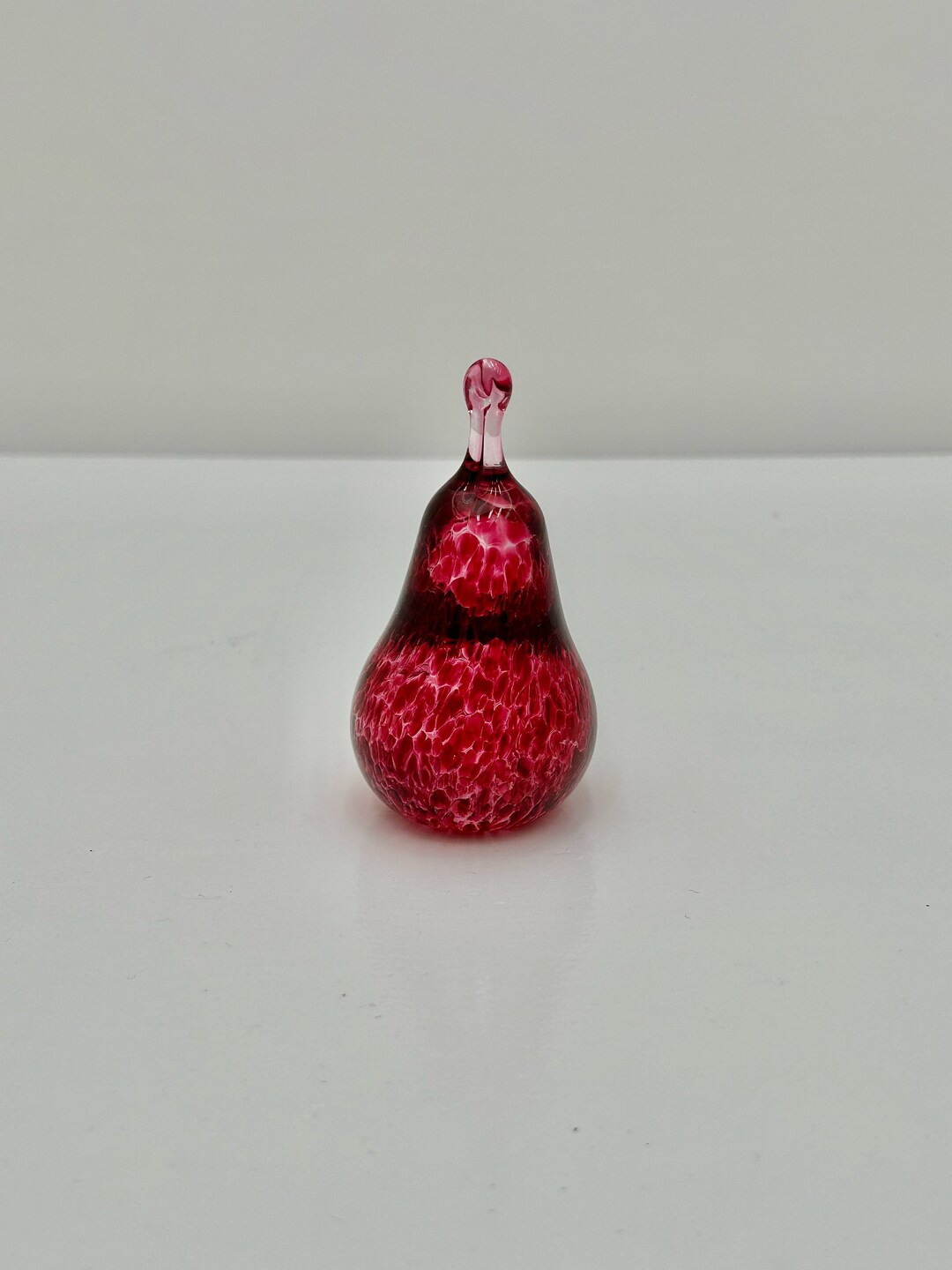 Red Signed TVG Art Glass Pear Shaped Paperweight - Etsy