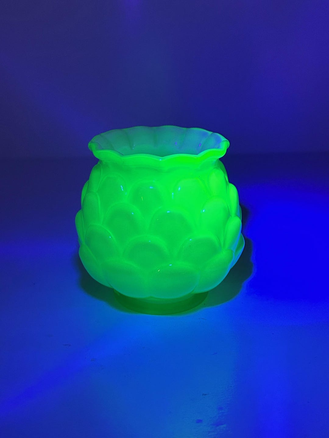 Fenton Cased Uranium Jacqueline Rose Bowl With Glow - Etsy