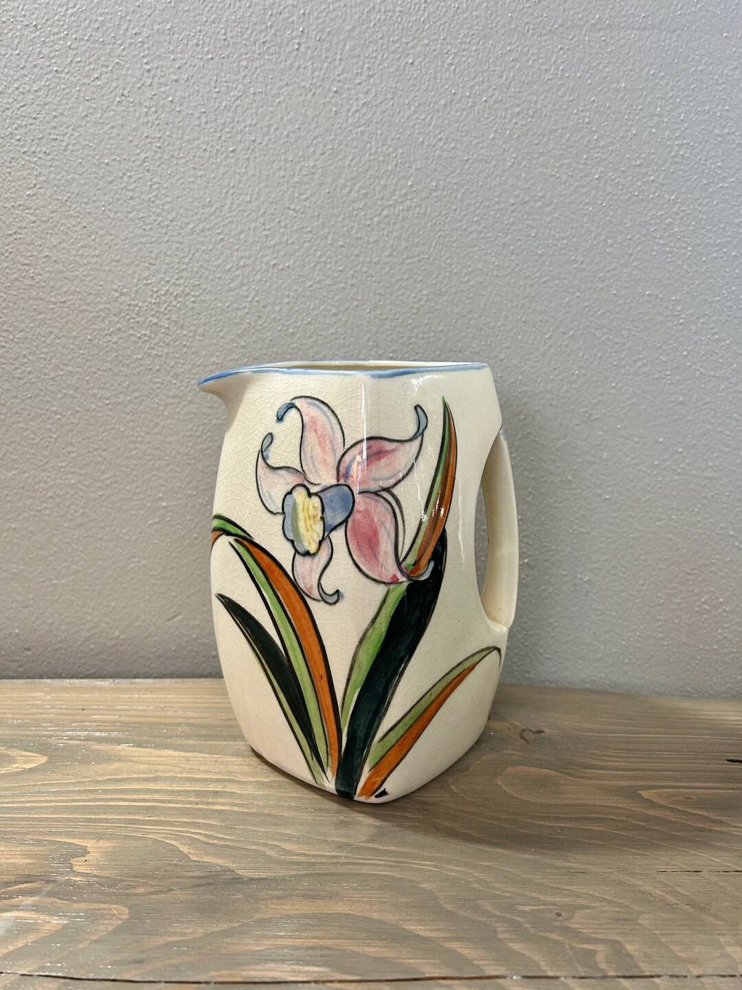 Japanese Made Art Deco Square Pitcher With Daffodils - Etsy