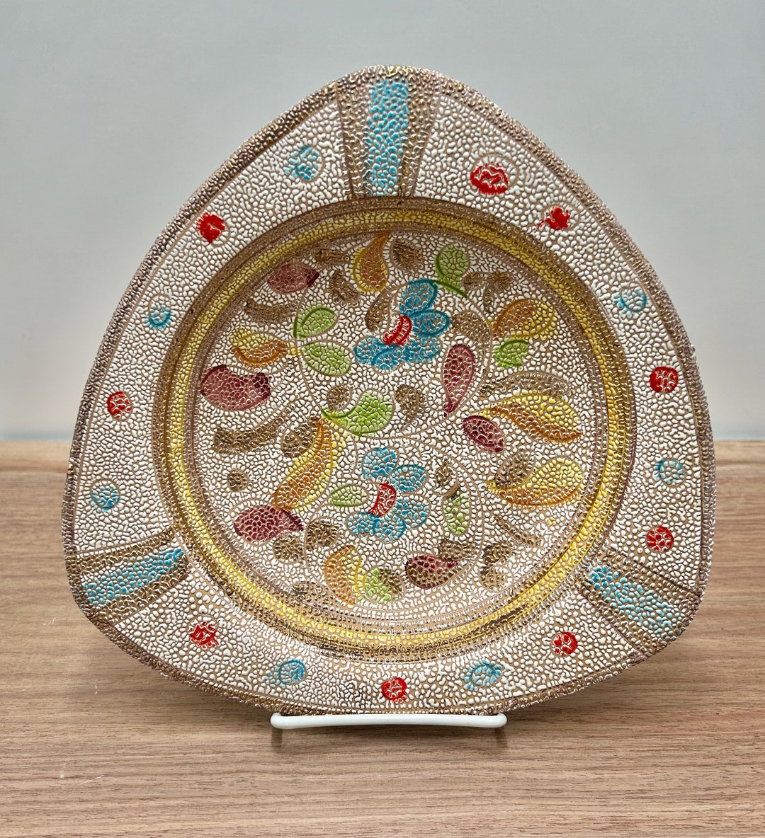 Lava Pebble Glaze Colorful Floral Italian Pottery Bowl - Etsy