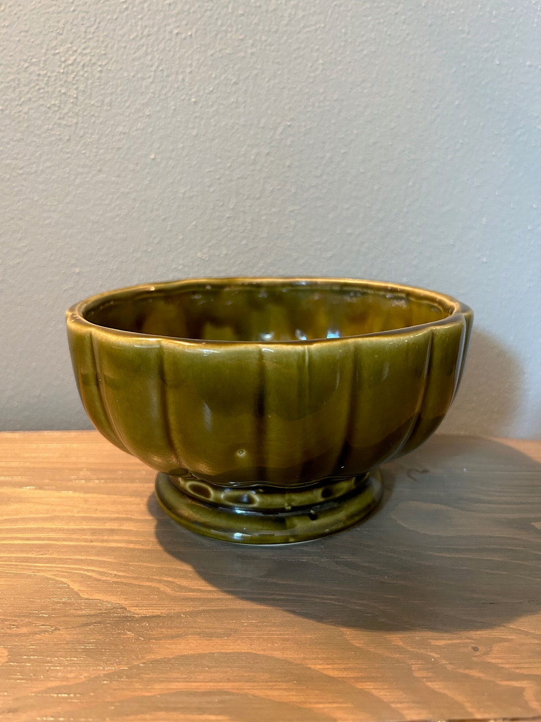 Mccoy Floraline Pottery Avocado Green Mid Century Planter - Etsy