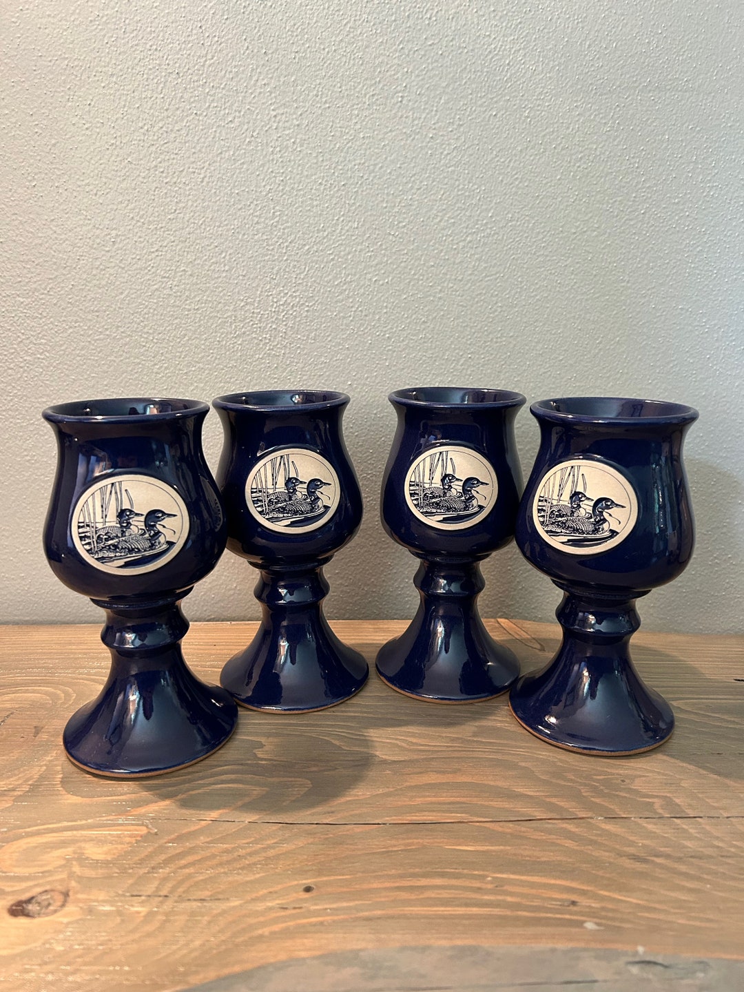 Goblet Style Loon Pottery Wine Glasses - Etsy