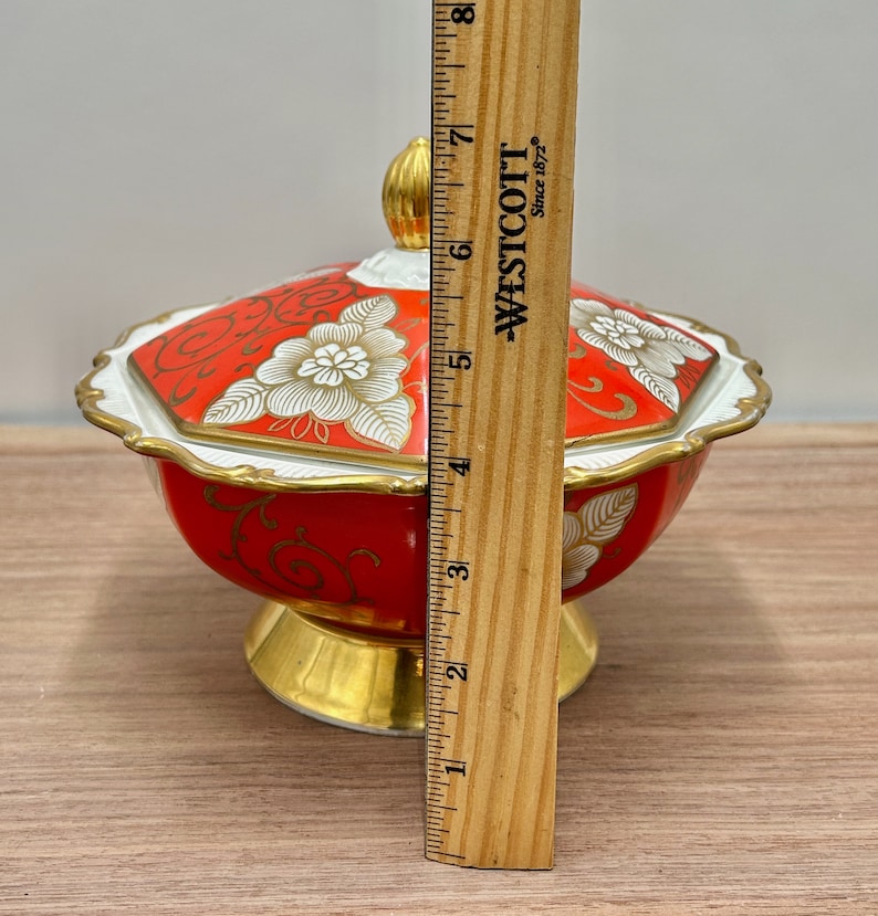 Eschenbach China Red and Gold Guild Floral Lidded Bowl - Etsy