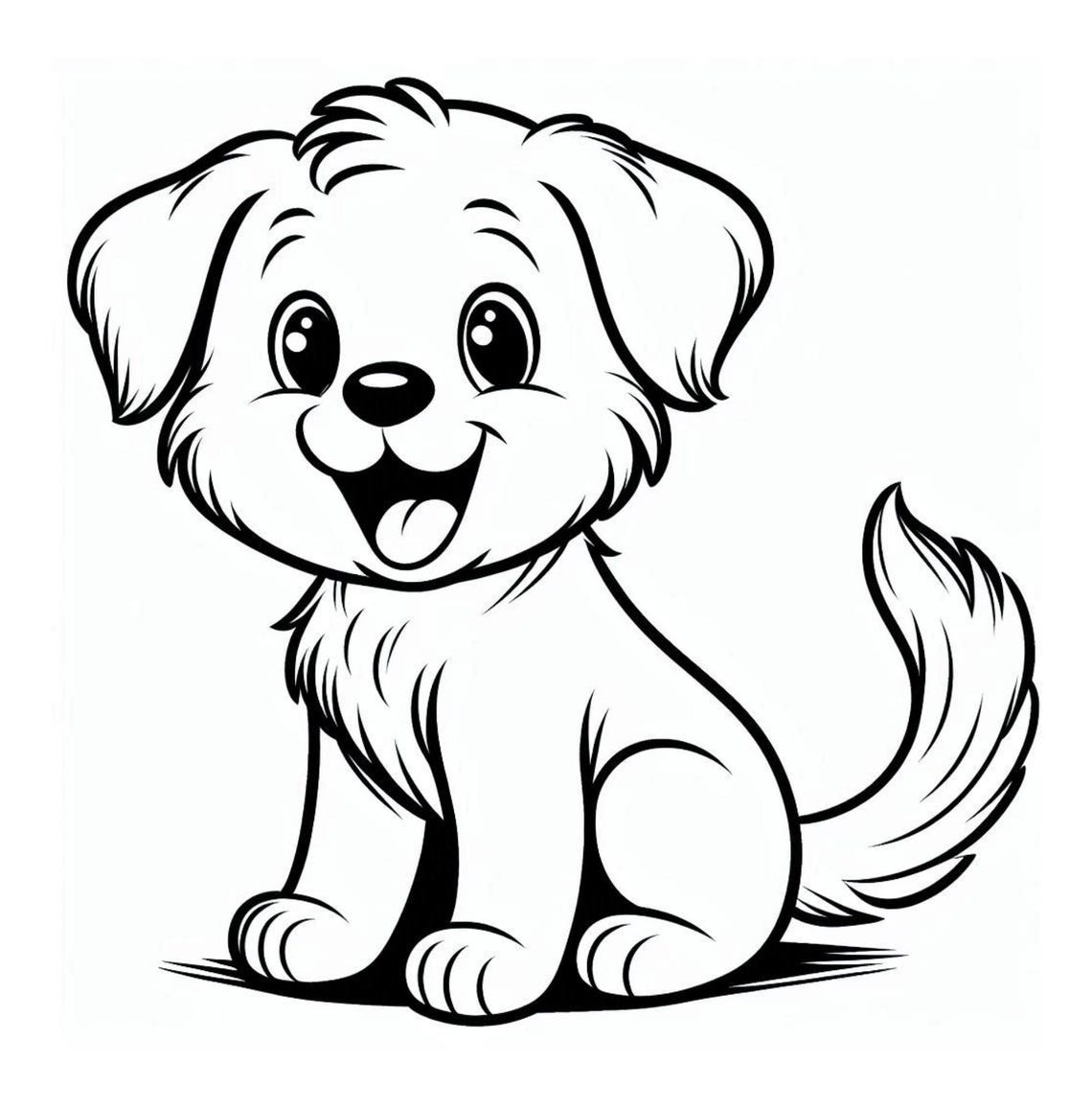 Adorable Puppy/dog Coloring Page for Kids – Fun and Easy! - Etsy