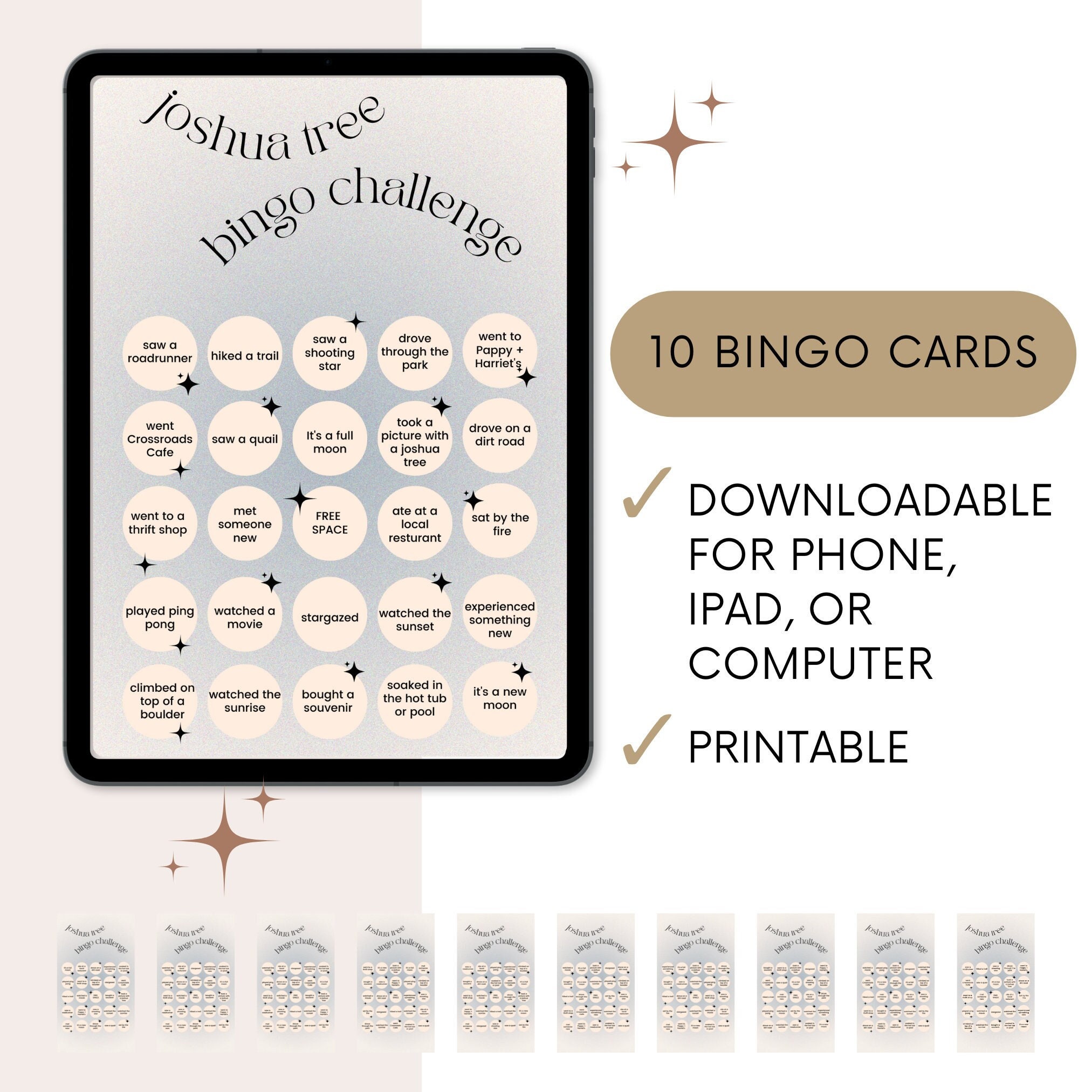 Joshua Tree Themed Bingo Cards Digital Download for Print - Etsy