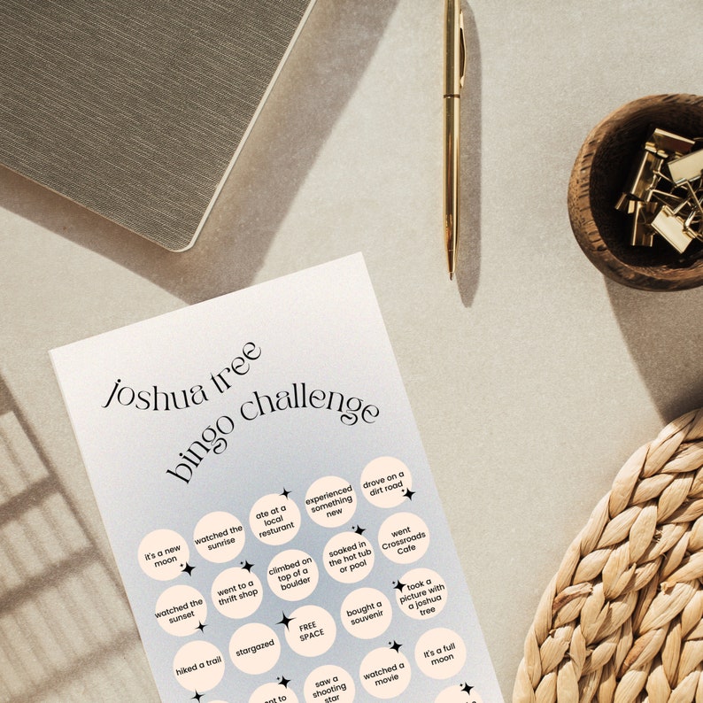 Joshua Tree Themed Bingo Cards Digital Download for Print - Joshua Tree ...