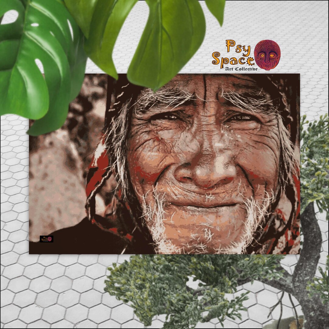 POSTCARD face Of, Photo of an Indigenous Peruvian Medicine Man on A ...