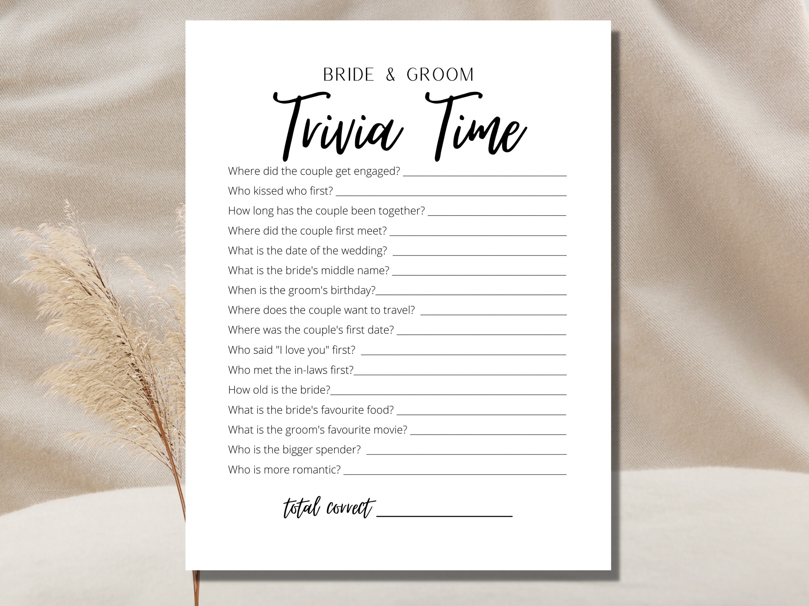 Wedding game questions about the couple | Honestweddingadvice.com