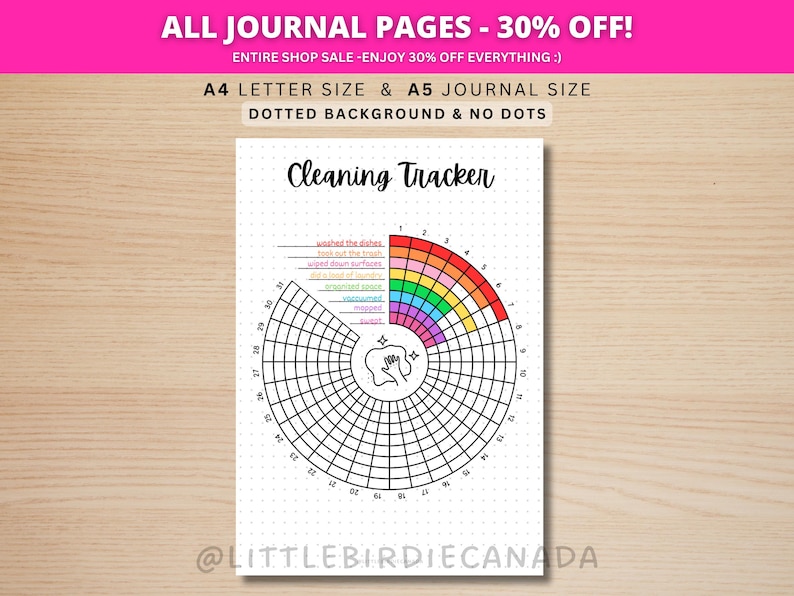Cleaning Tracker - PRINTABLE Journal Page - Habit Tracker - Track ...