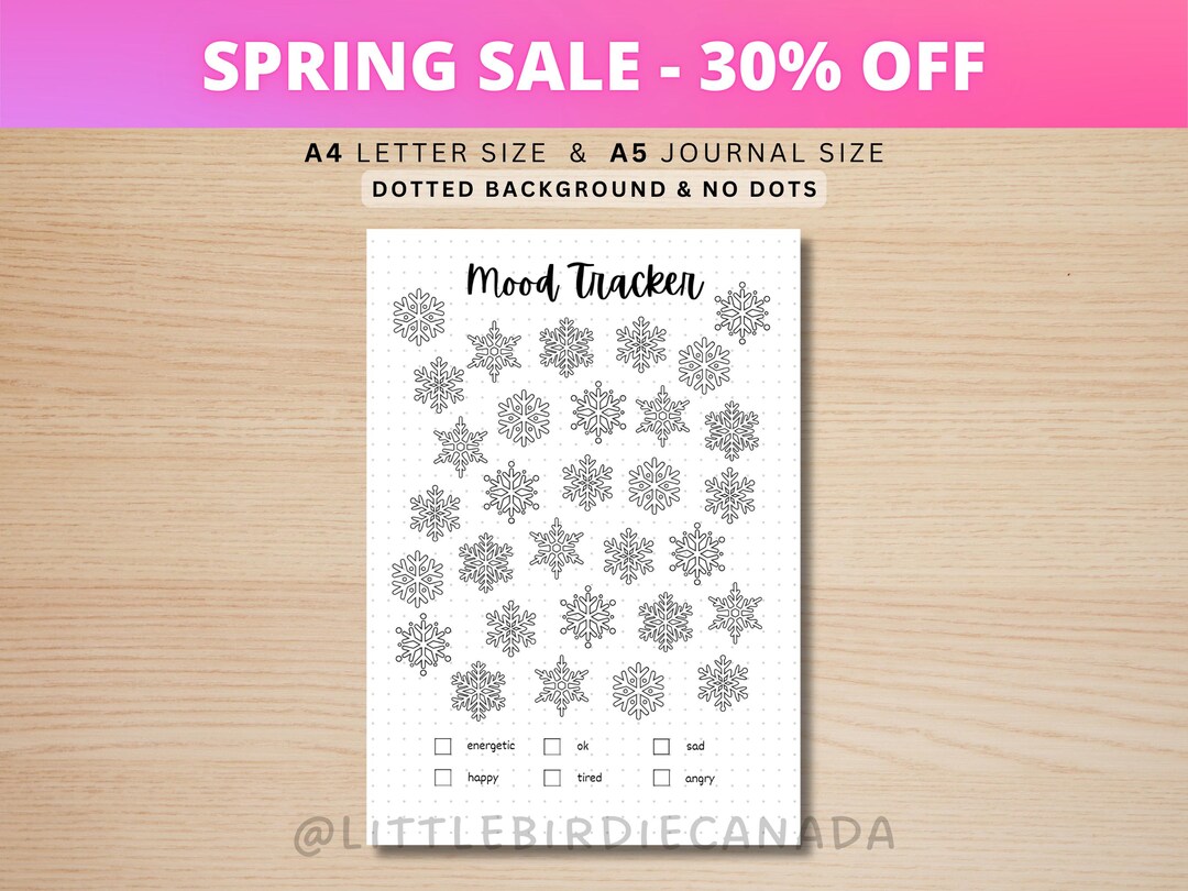 Snowflake Mood Tracker - PRINTABLE Journal Page - Planner Page ...