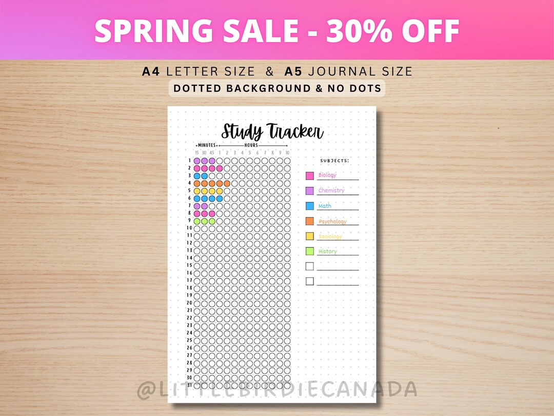 Study Tracker - PRINTABLE Journal Page - Student Journal - Student ...